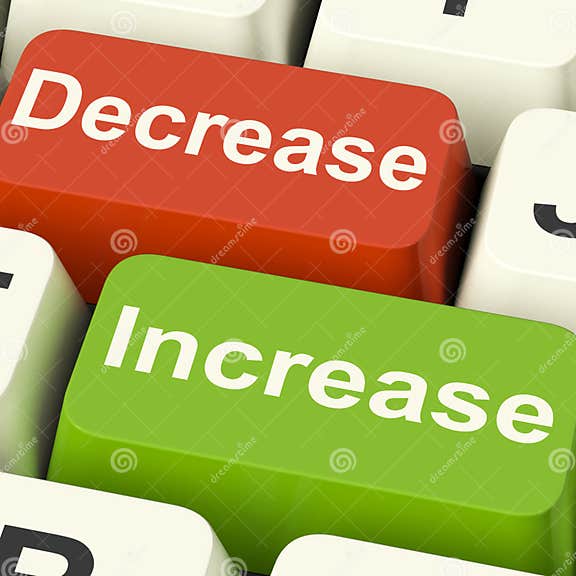 Decrease Increase Keys Shows Decreasing or Increasing Stock Illustration - Illustration of ...