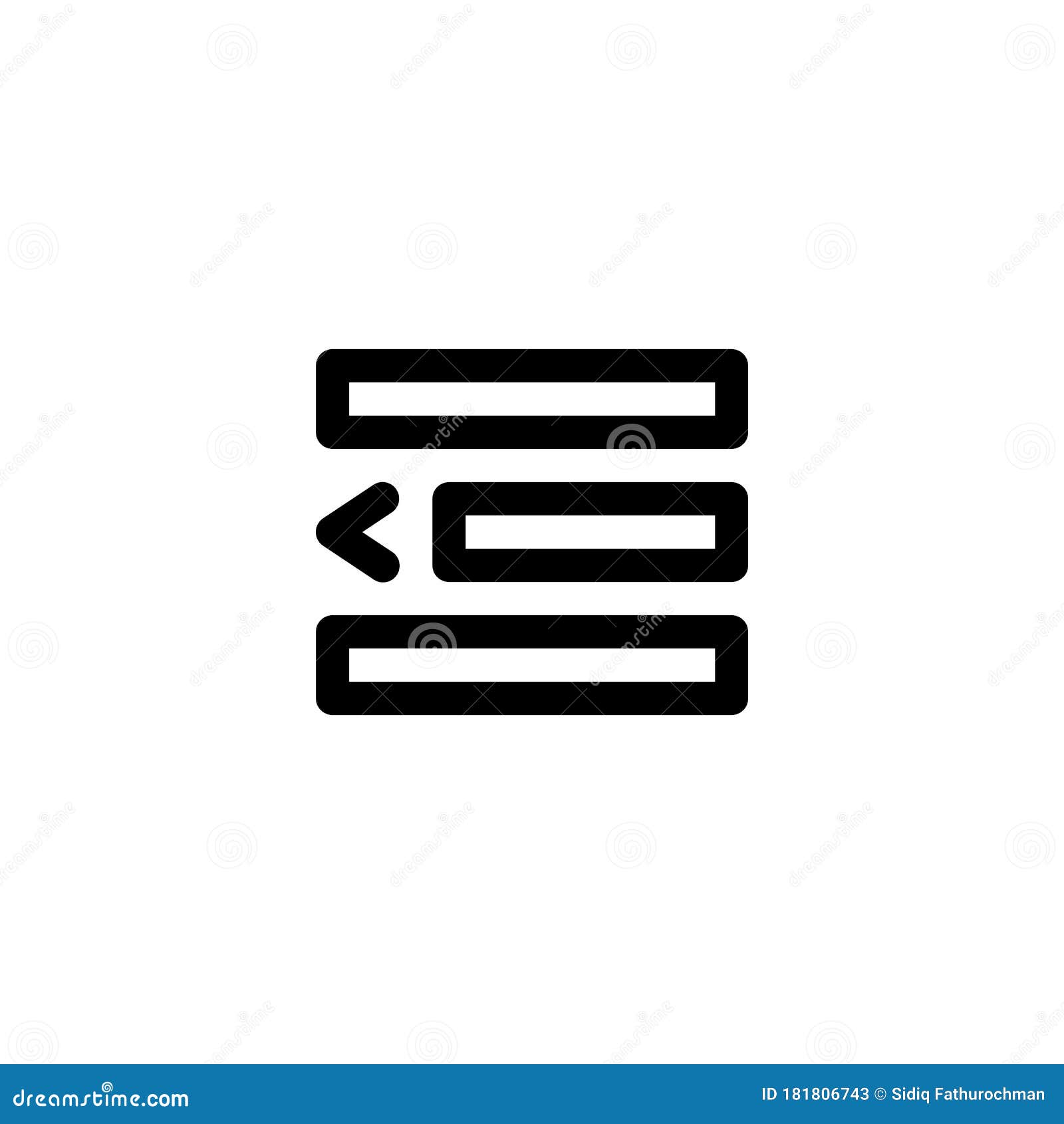 Decrease Indent Icon stock vector. Illustration of document - 181806743