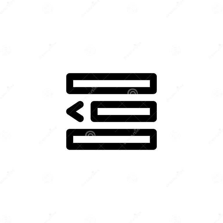 Decrease Indent Icon stock vector. Illustration of document - 181806743