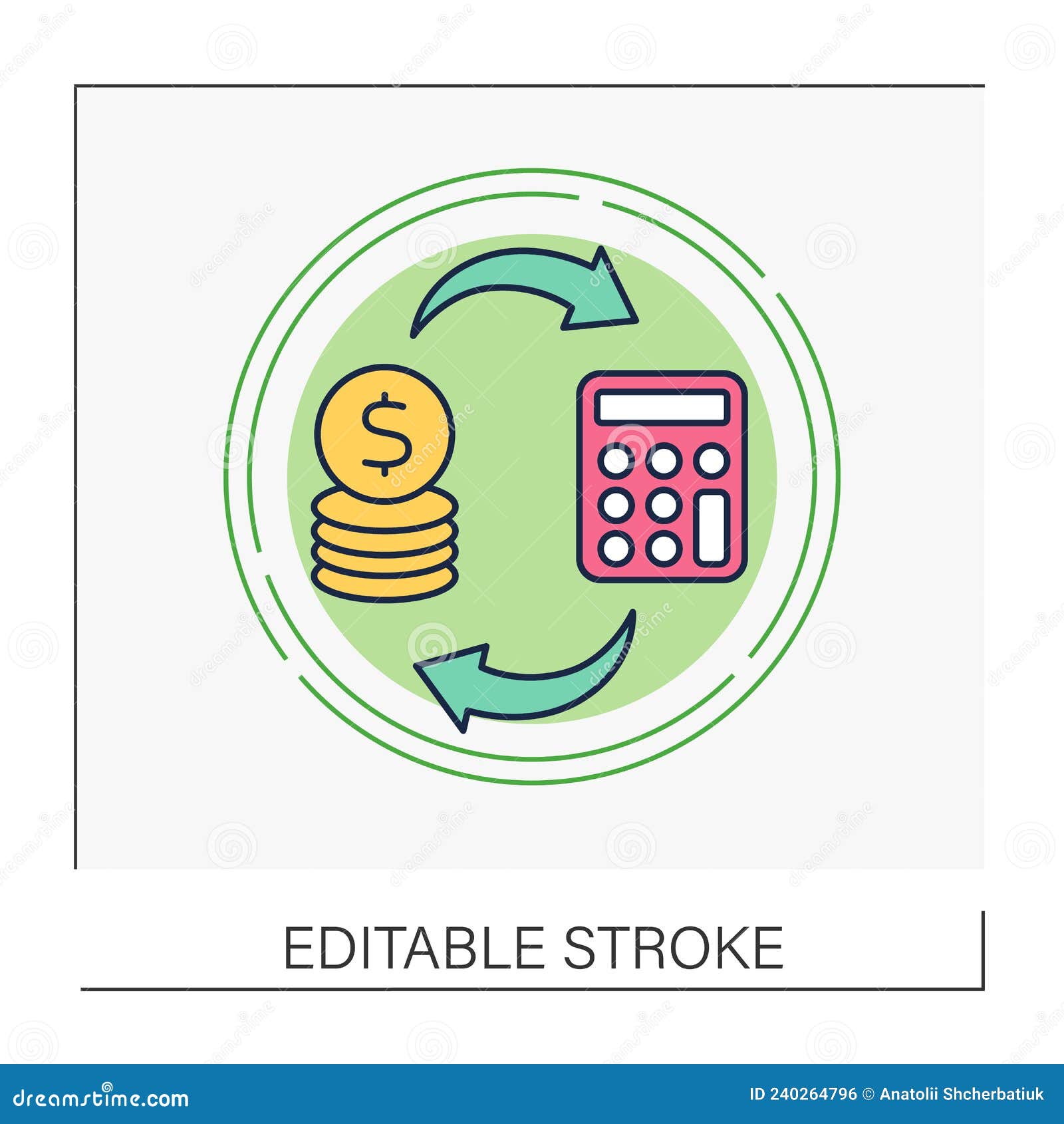 Decrease in Liabilities Concept Line Icon Stock Vector - Illustration ...