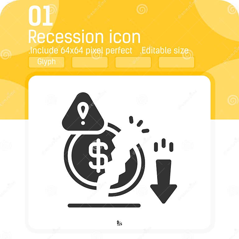 Decrease Money Icon with Outline Style Isolated on White Background. Graphics Illustration ...