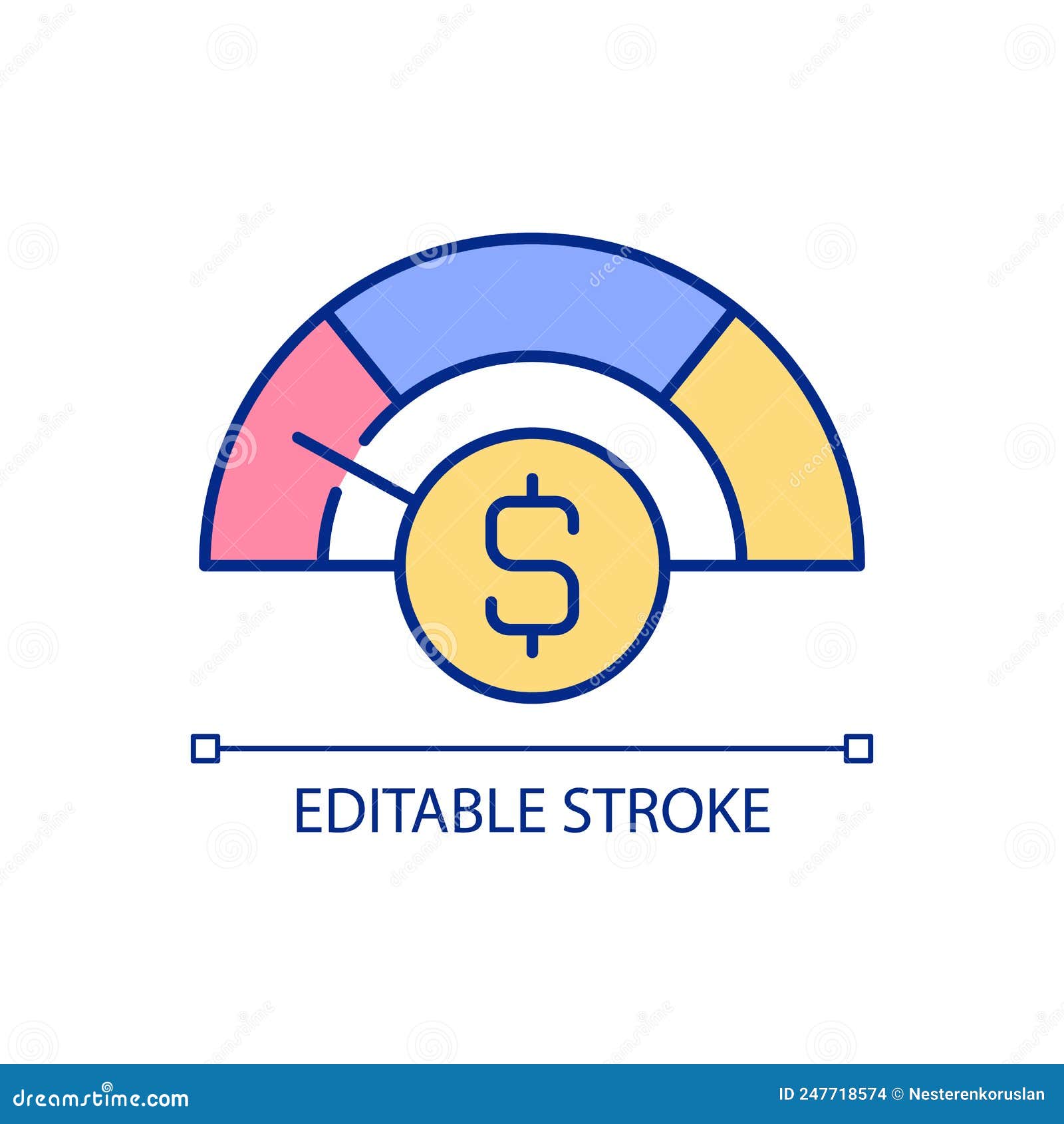 Decrease in Revenue RGB Color Icon Stock Vector - Illustration of ...