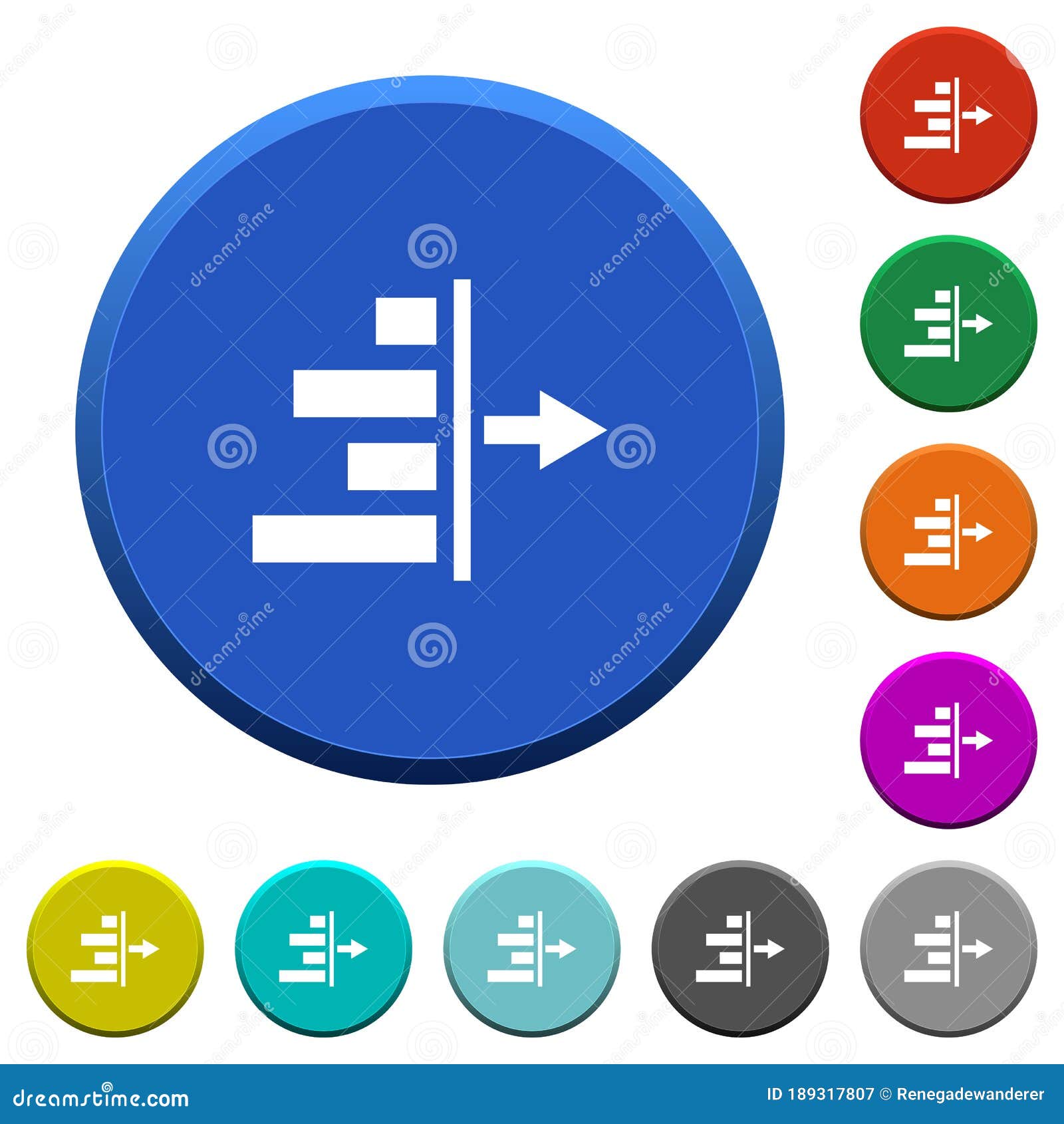 Decrease Right Indentation of Content Beveled Buttons Stock Vector - Illustration of letters ...