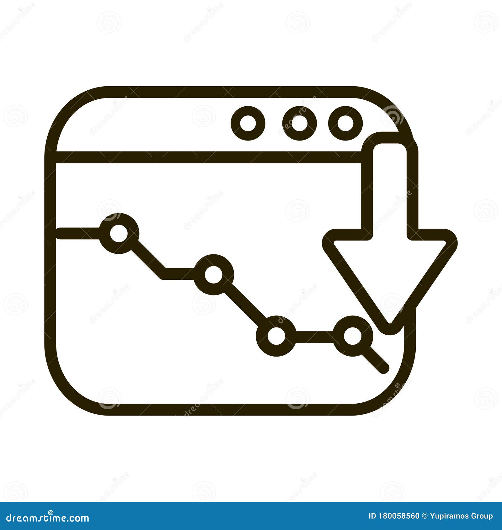 Decrease Statistic Diagram Website Financial Business Stock Market Line Style Icon Stock Vector ...