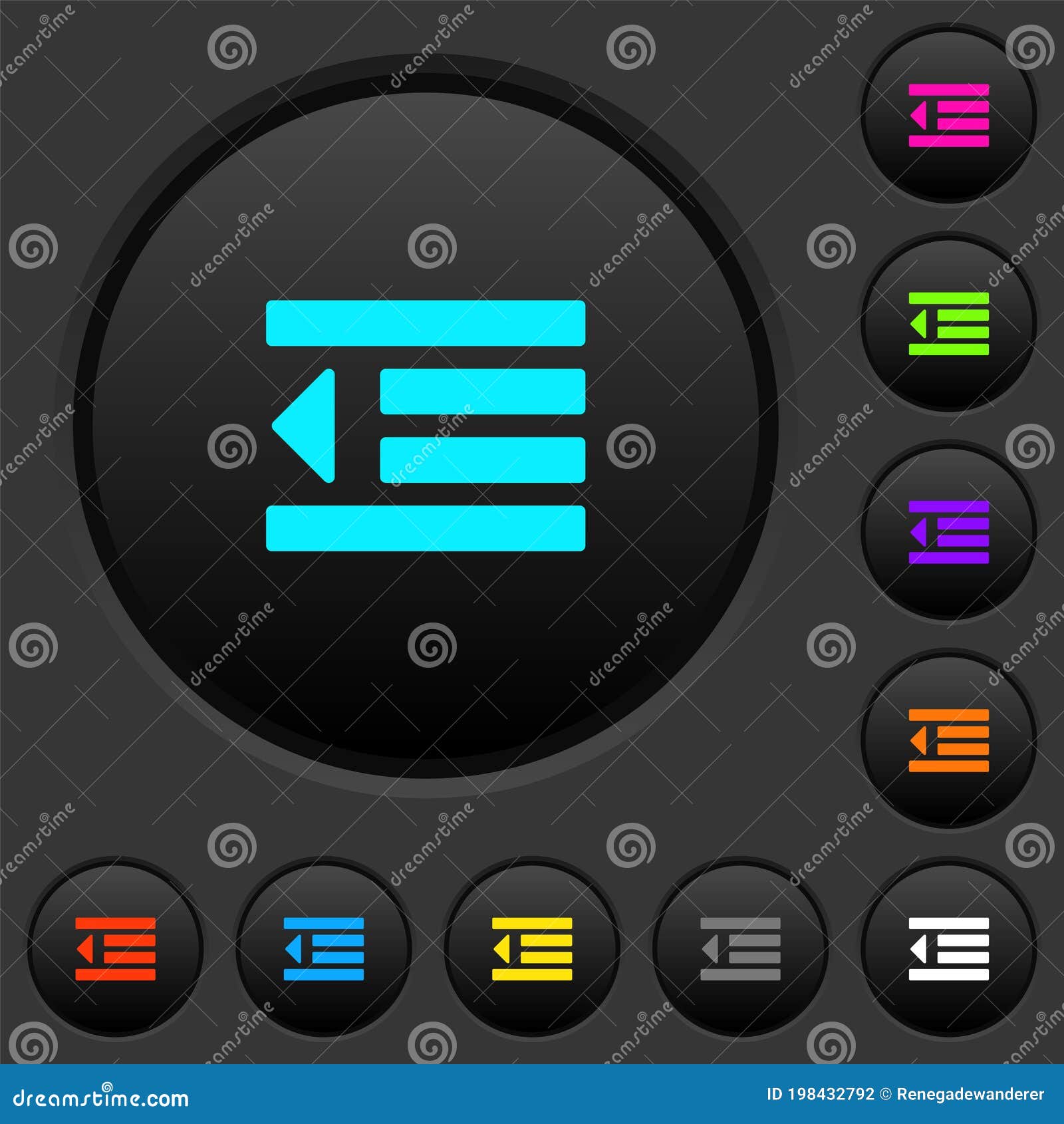 Decrease Text Indentation Icon In Glass Sphere Buttons Vector Illustration | CartoonDealer.com ...