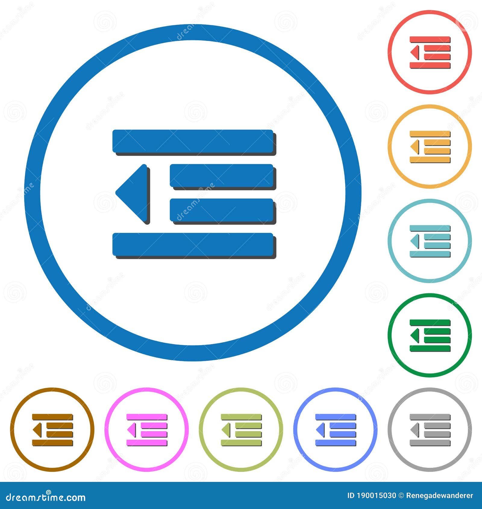 Decrease Text Indentation Icons with Shadows and Outlines Stock Vector - Illustration of ...
