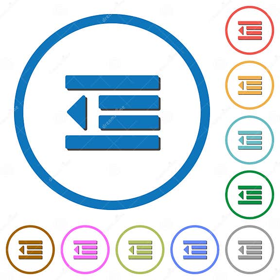 Decrease Text Indentation Icons with Shadows and Outlines Stock Vector - Illustration of ...