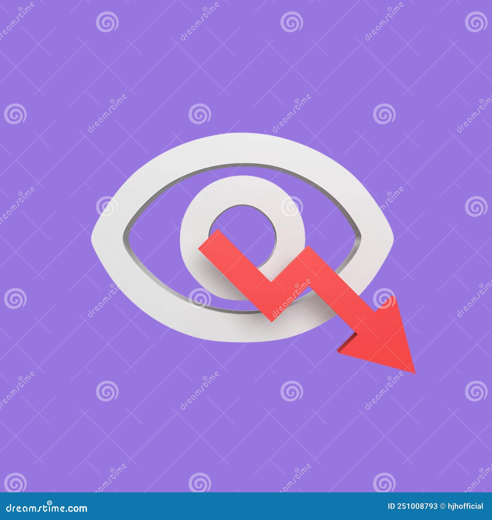 Decrease Visibility 3d Icon Model Cartoon Style Concept. Render Illustration Stock Illustration ...