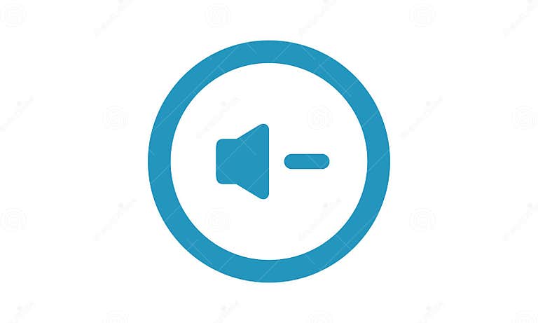 Decrease Volume Symbol Flat Style Vector Illustration. Stock Vector - Illustration of minus ...