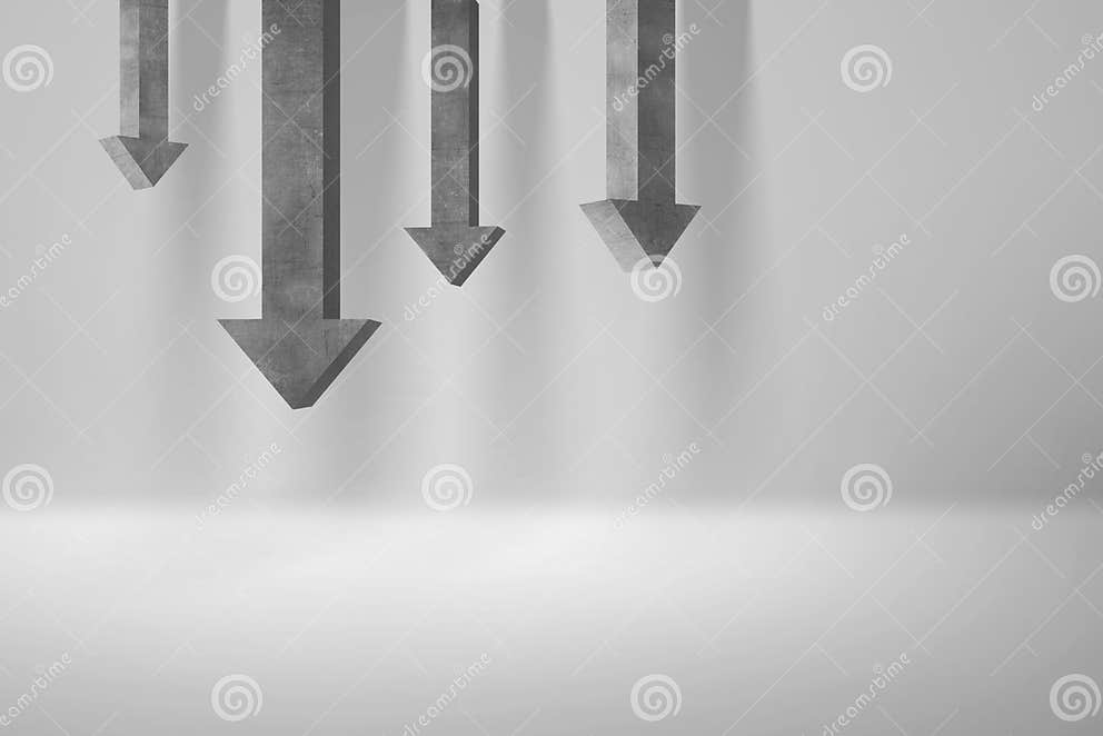 Decreased Arrow on the Wall Stock Illustration - Illustration of ...