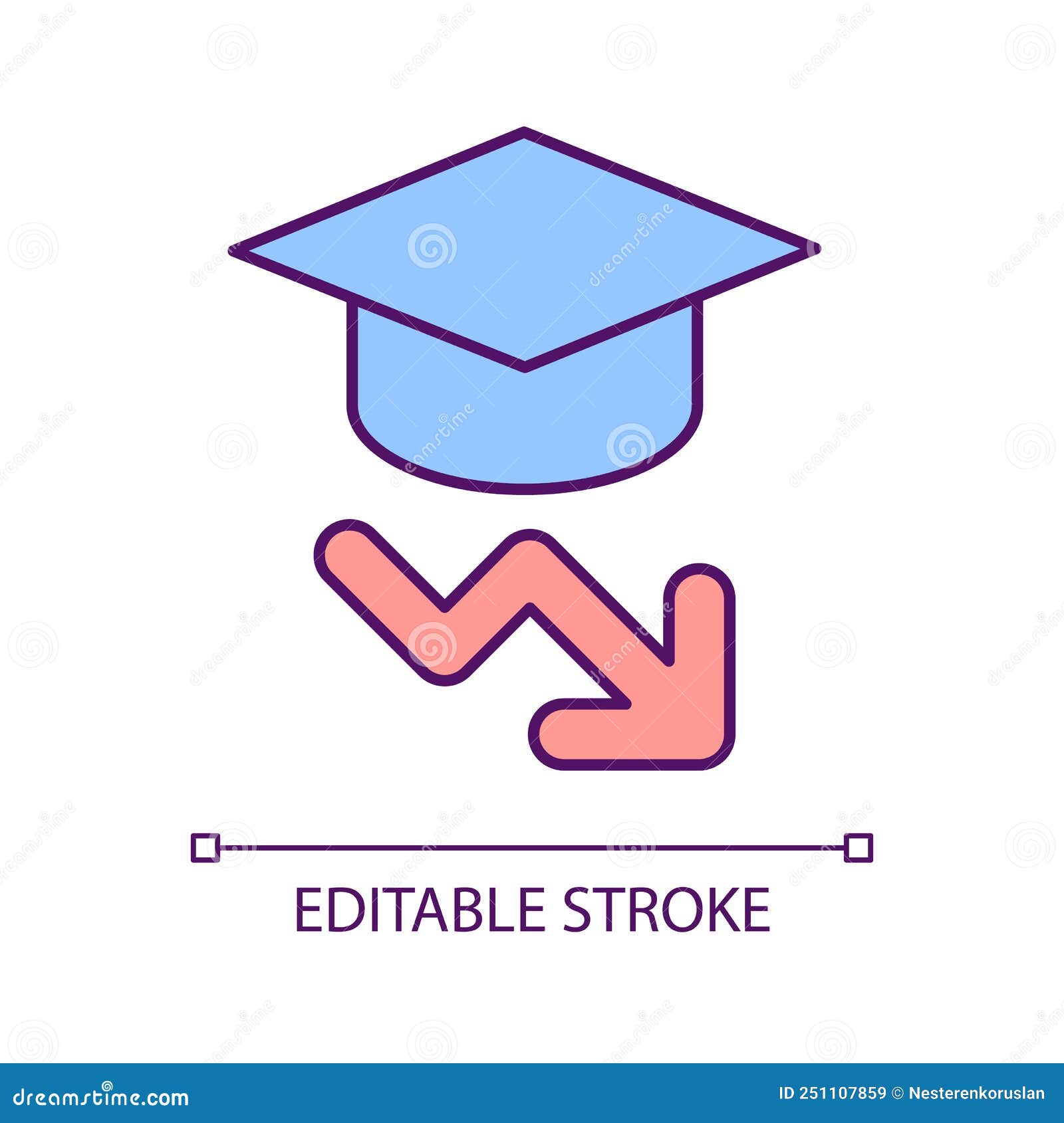 Decreasing Academic Performance RGB Color Icon Stock Vector ...