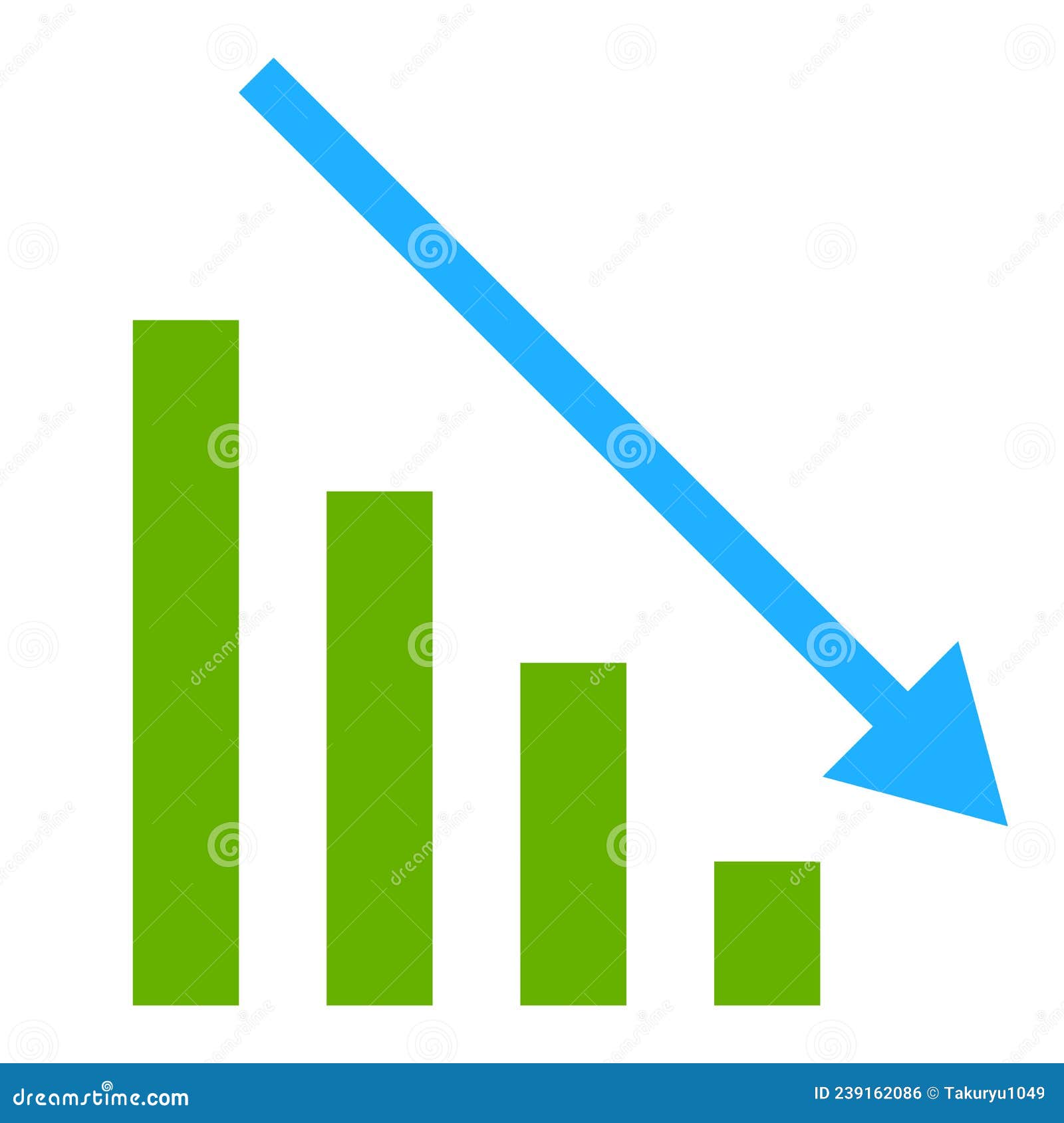 Decreasing Arrow and Bar Graph Icon. Vectors. Stock Vector ...