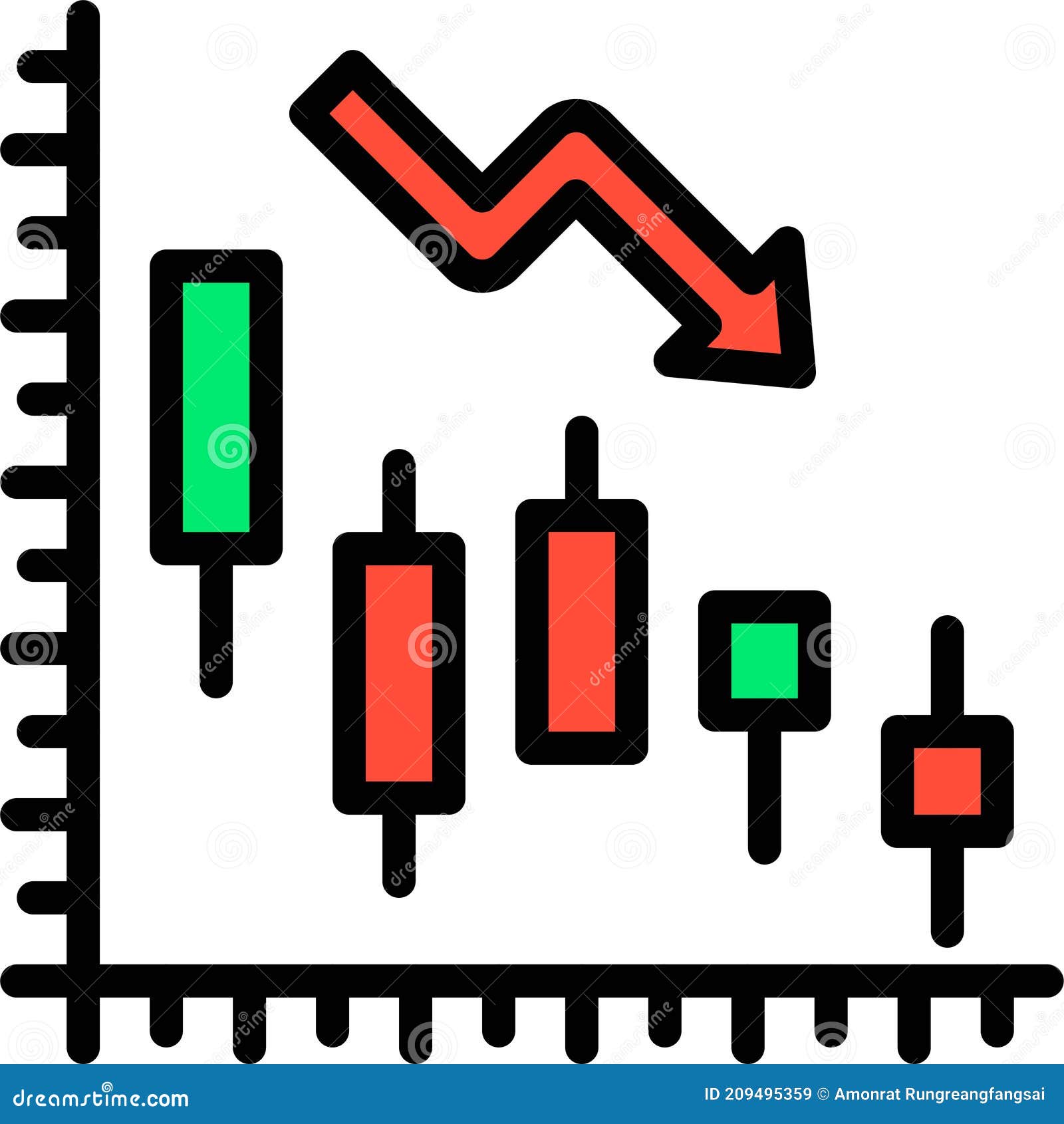 Decreasing Bar Chart Icon, Bankruptcy Related Vector Stock Vector ...