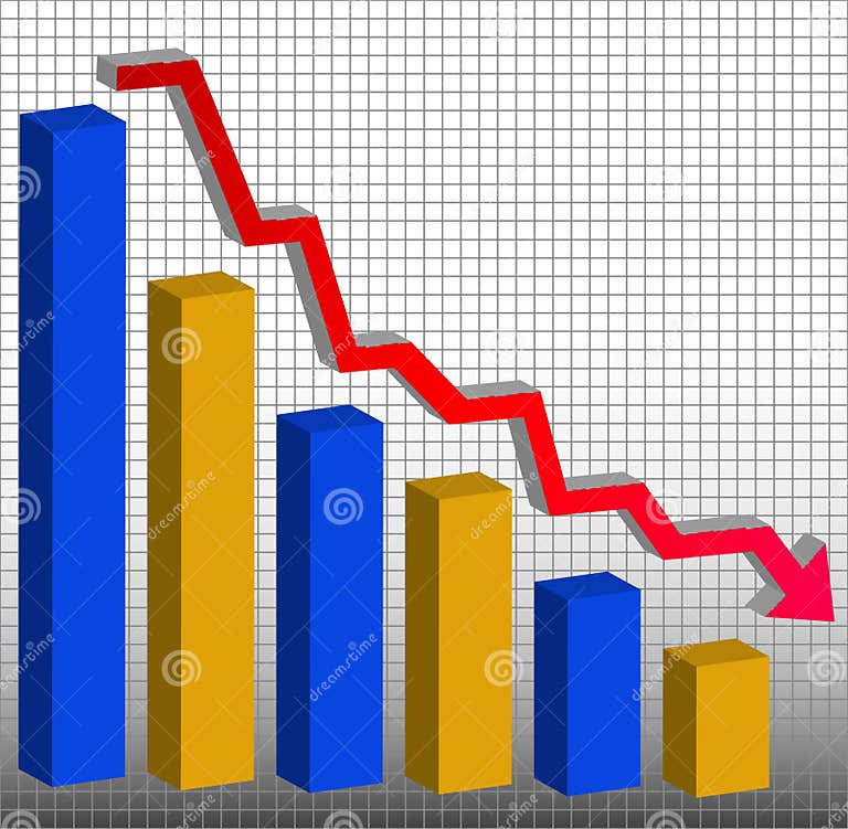 Decreasing bar graph stock vector. Illustration of direction - 4389585
