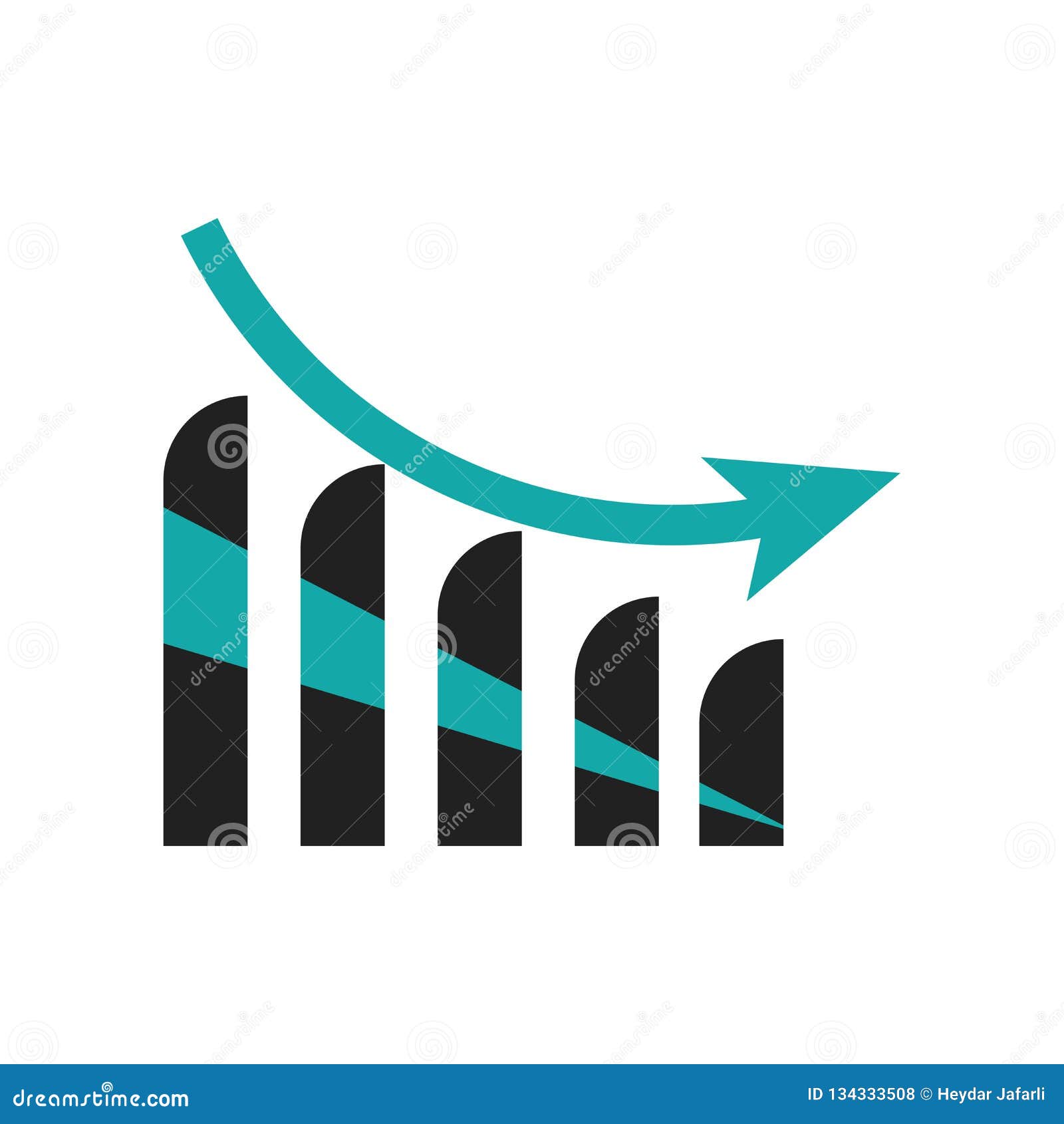 Decreasing Bars Chart Icon Vector Sign And Symbol Isolated On White ...