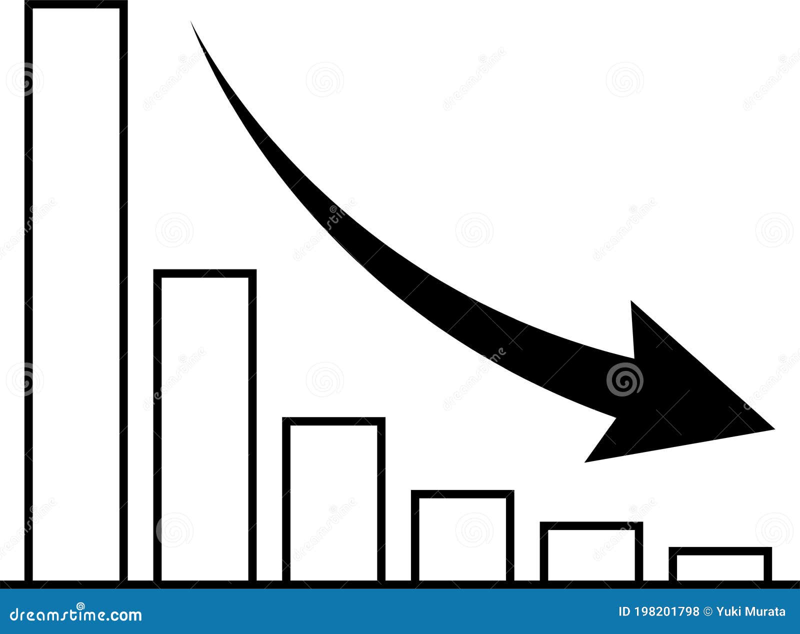 Decreasing graph and arrow stock vector. Illustration of revenue ...