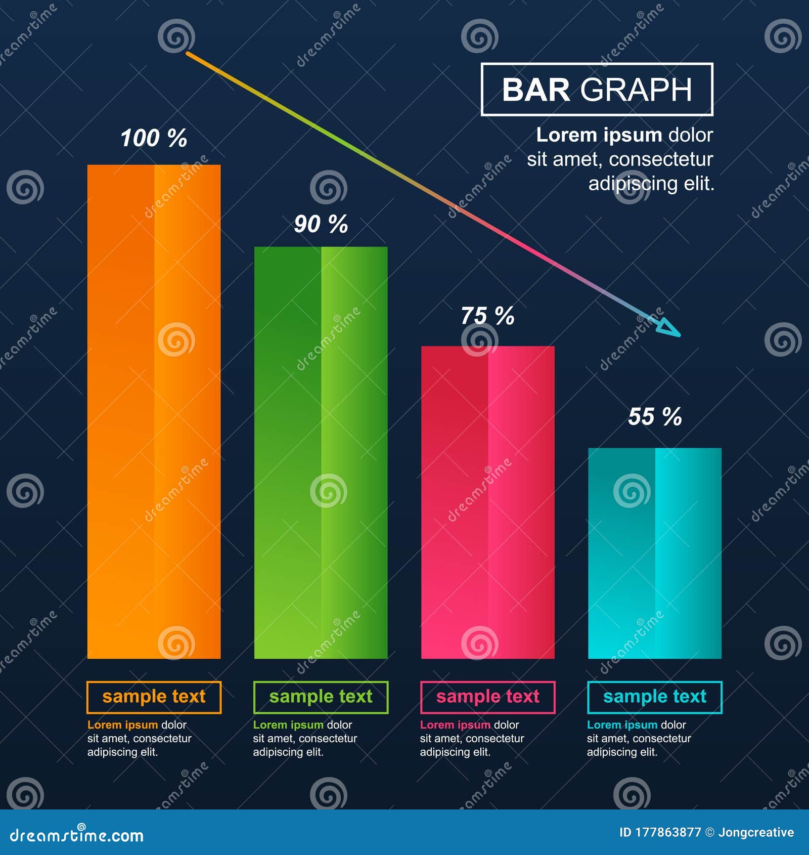 Decreasing Graph Bar Chart Economic Pressure Financial Problem ...