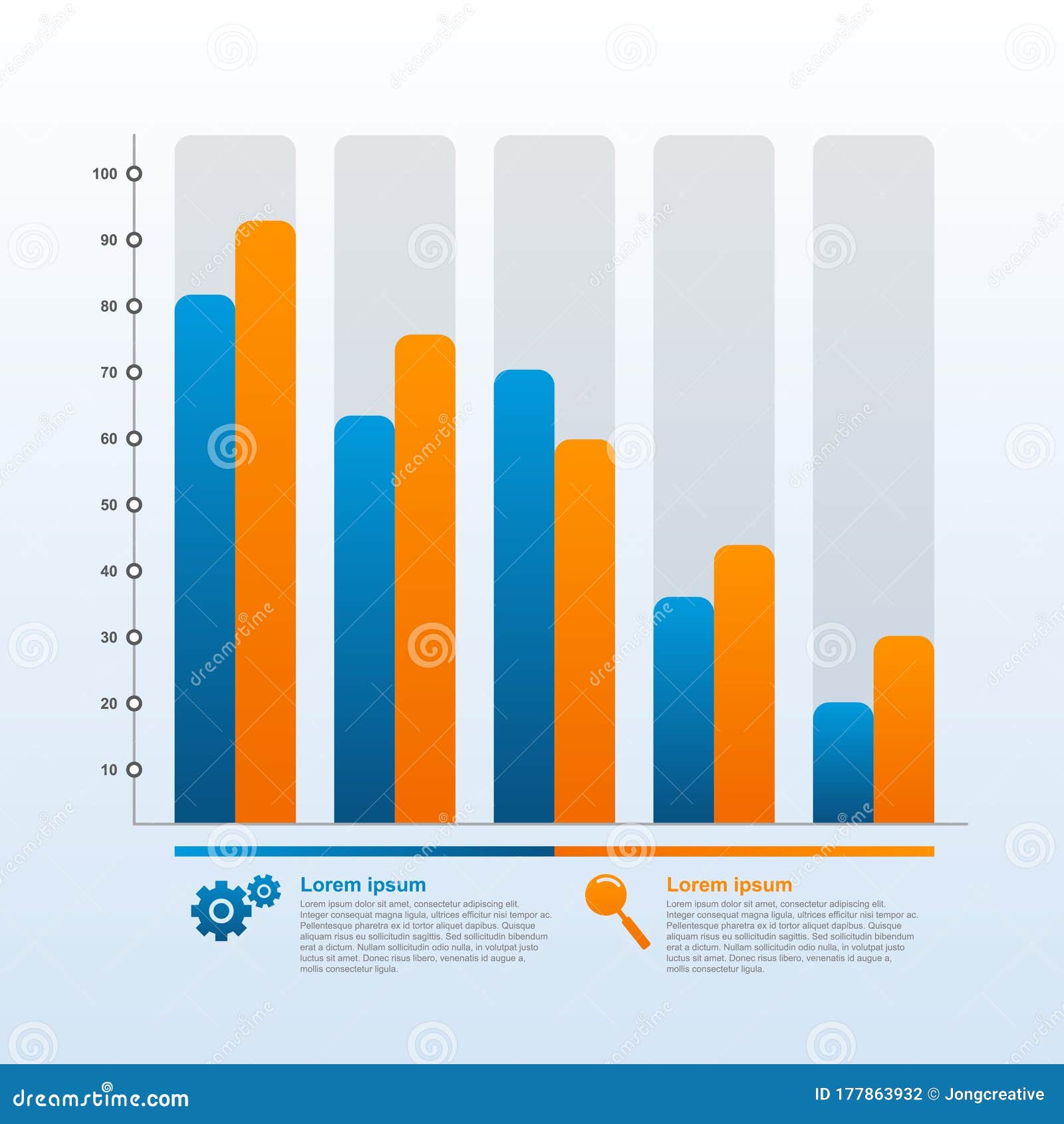 Decreasing Graph Bar Chart Economic Pressure Financial Problem ...