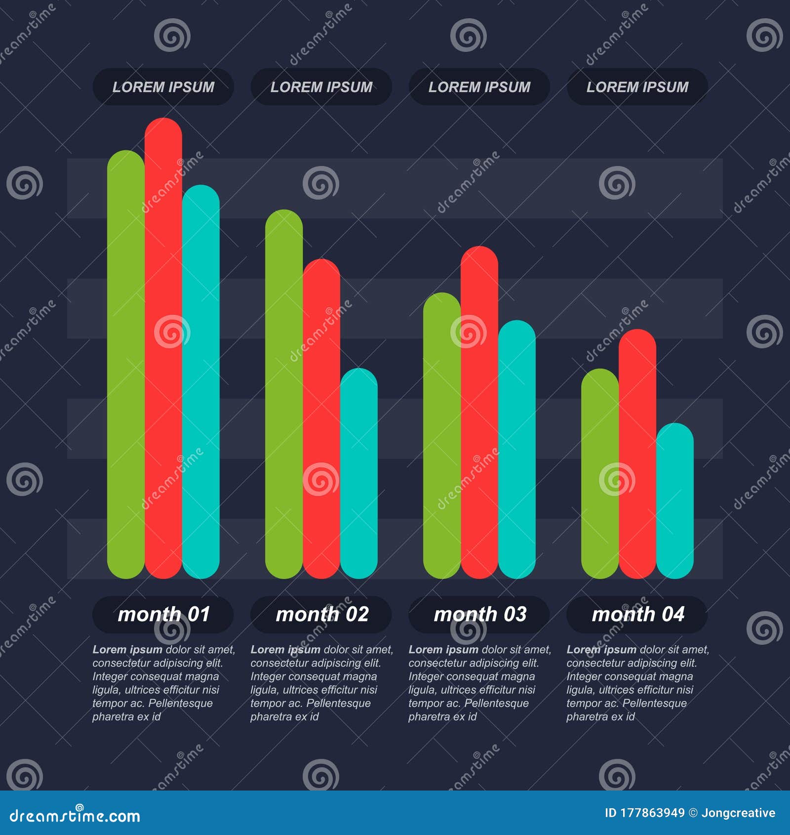 Decreasing Graph Bar Chart Economic Pressure Financial Problem ...