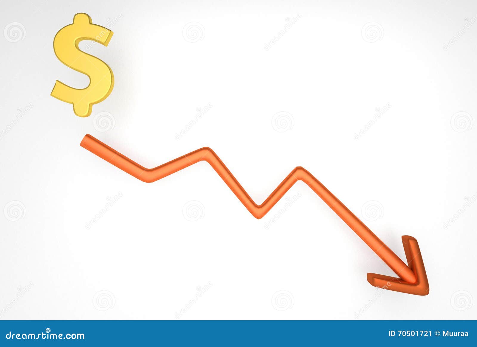 Decreasing Graph with Dollar Symbol Stock Illustration - Illustration ...