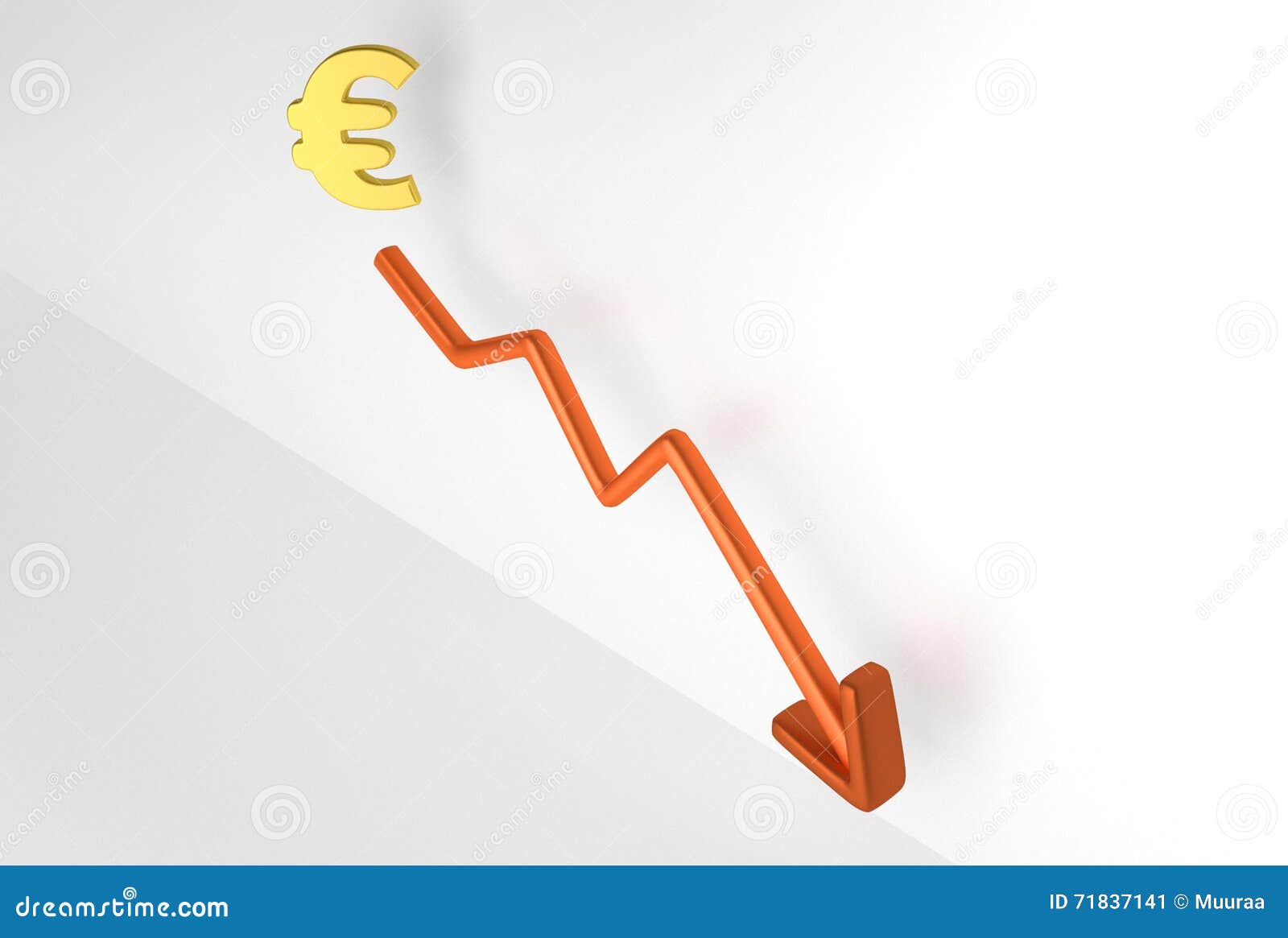 Decreasing Graph with Euro Symbol Stock Illustration - Illustration of ...
