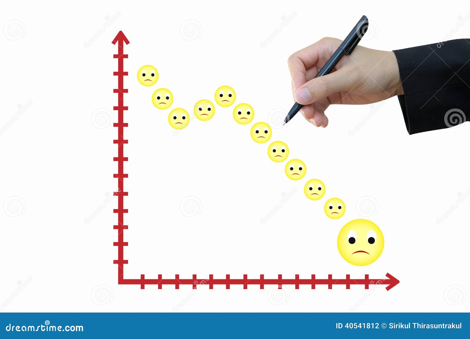 Decreasing Graph for Failure Concept Stock Photo - Image of idea ...