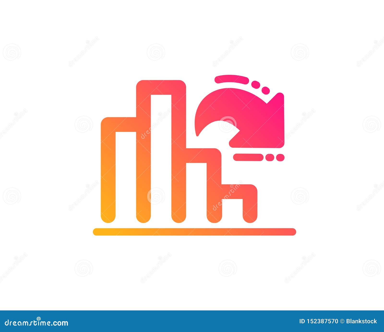 Decreasing Graph Icon. Column Chart Sign. Vector Stock Vector ...