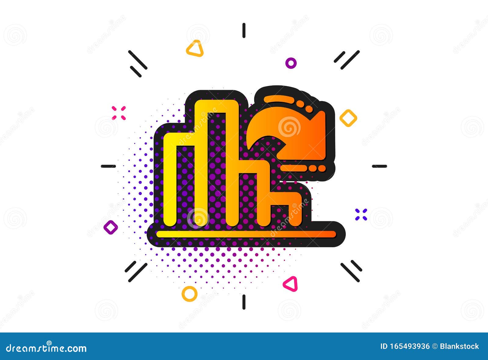 Decreasing Graph Icon. Column Chart Sign. Vector Stock Vector ...