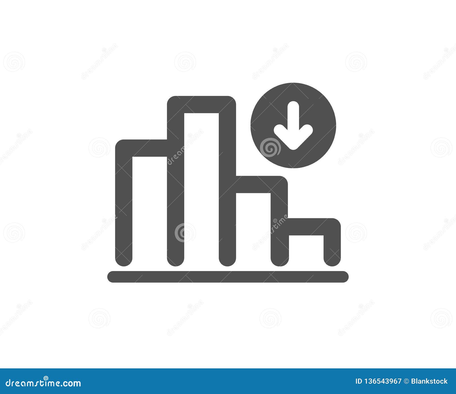 Decreasing Graph Icon. Crisis Chart Sign. Vector Stock Vector ...