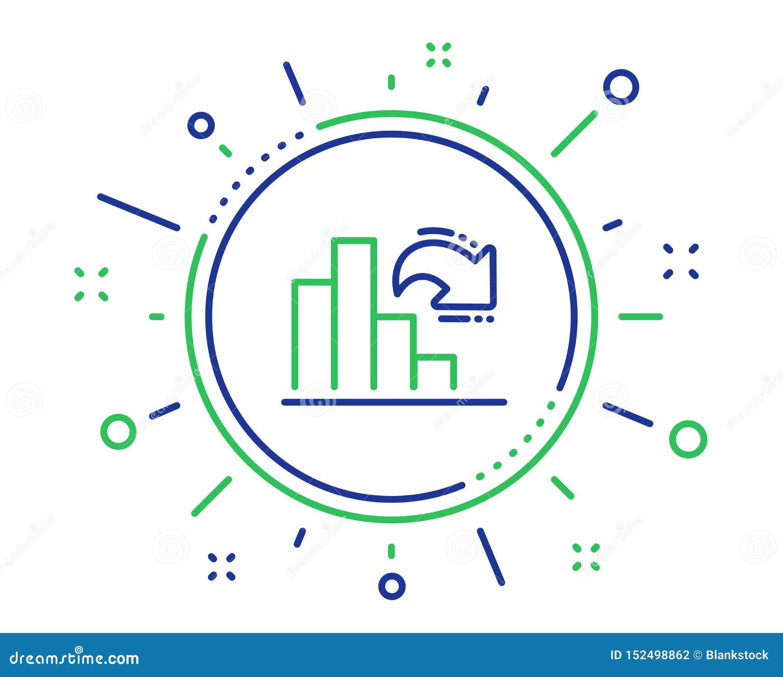 Decreasing Graph Line Icon. Column Chart Sign. Vector Stock Vector ...