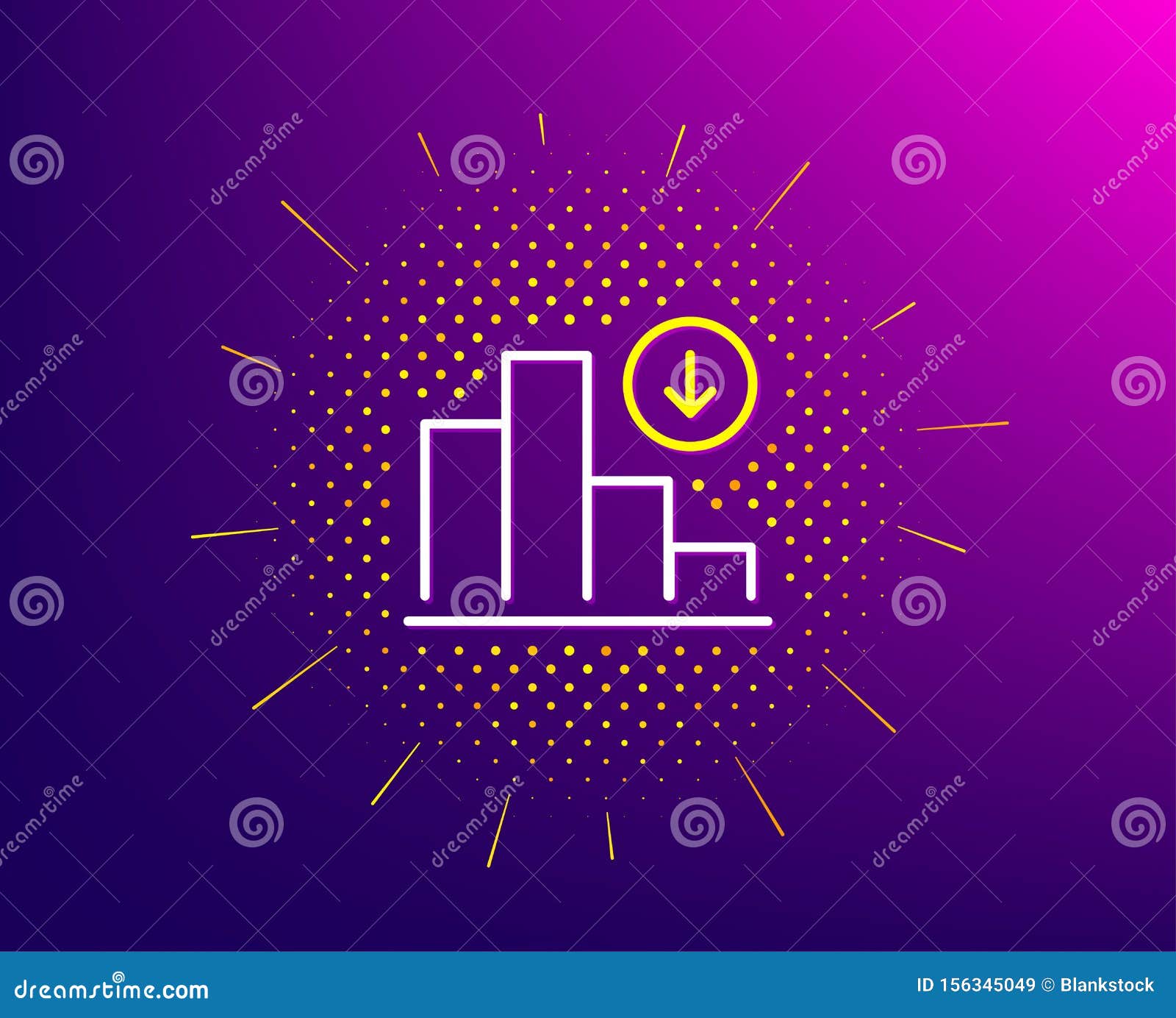 Decreasing Graph Line Icon. Crisis Chart Sign. Vector Stock Vector ...