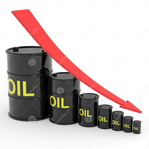 Decreasing Oil Barrels Graph. Stock Illustration - Illustration of ...