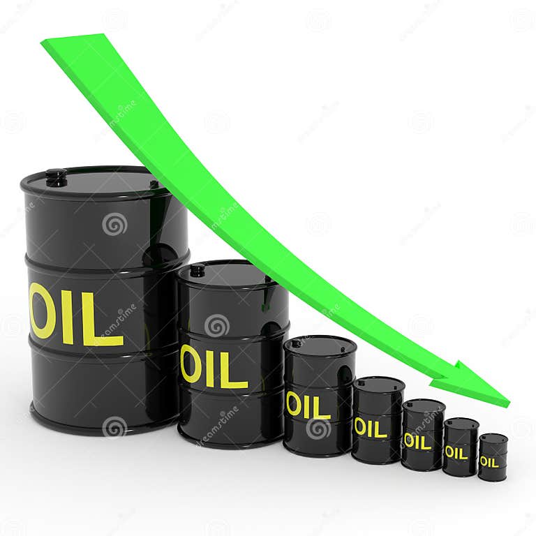Decreasing Oil Barrels Graph. Stock Illustration - Illustration of ...