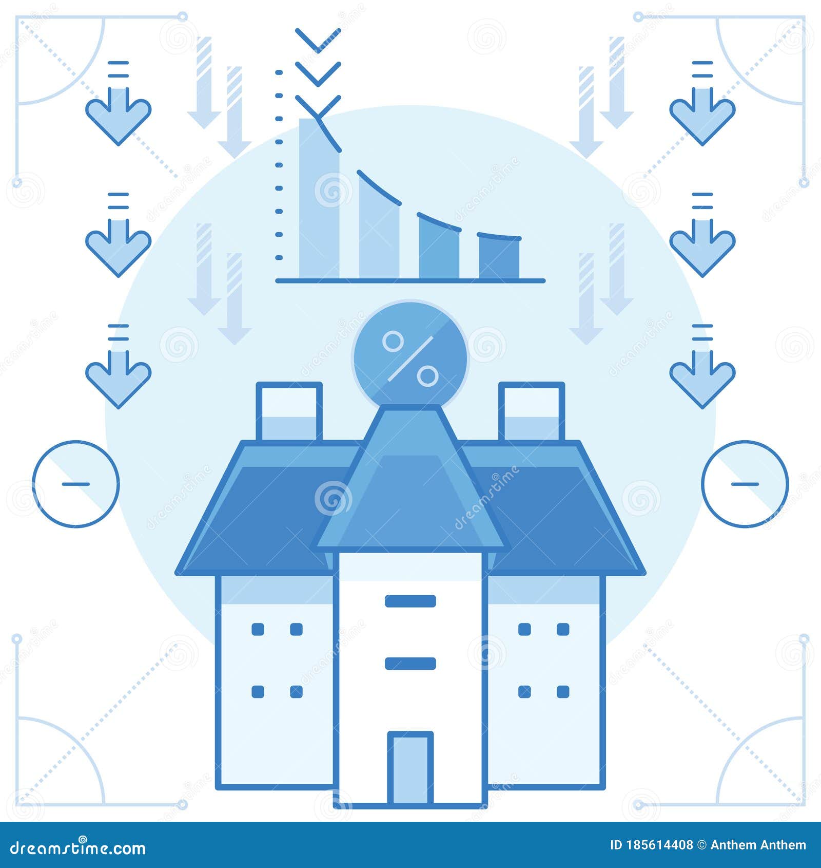 Decreasing Value Illustration. Calculation Illustration. Isolated on ...