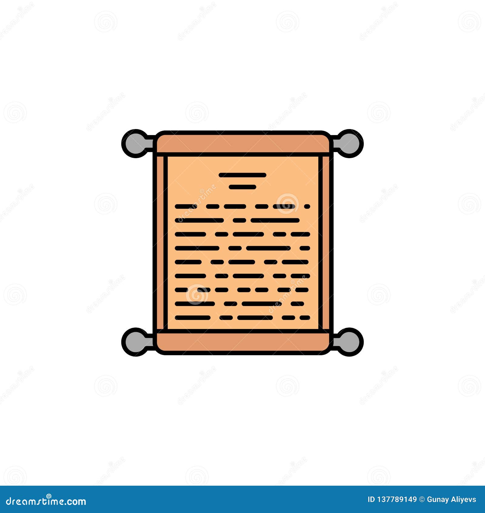 Decree, Paper, Parchment, Scroll, Pen Icon. Element of History Color ...