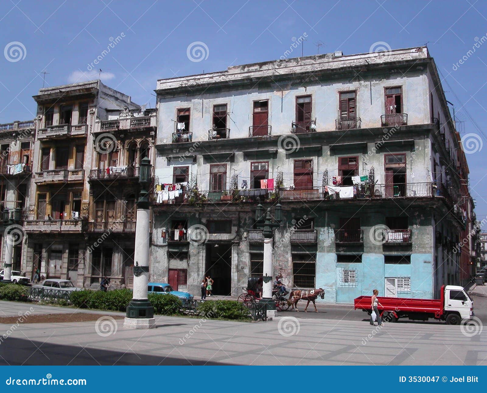 Decrepit building stock image. Image of apartments, drawn - 3530047