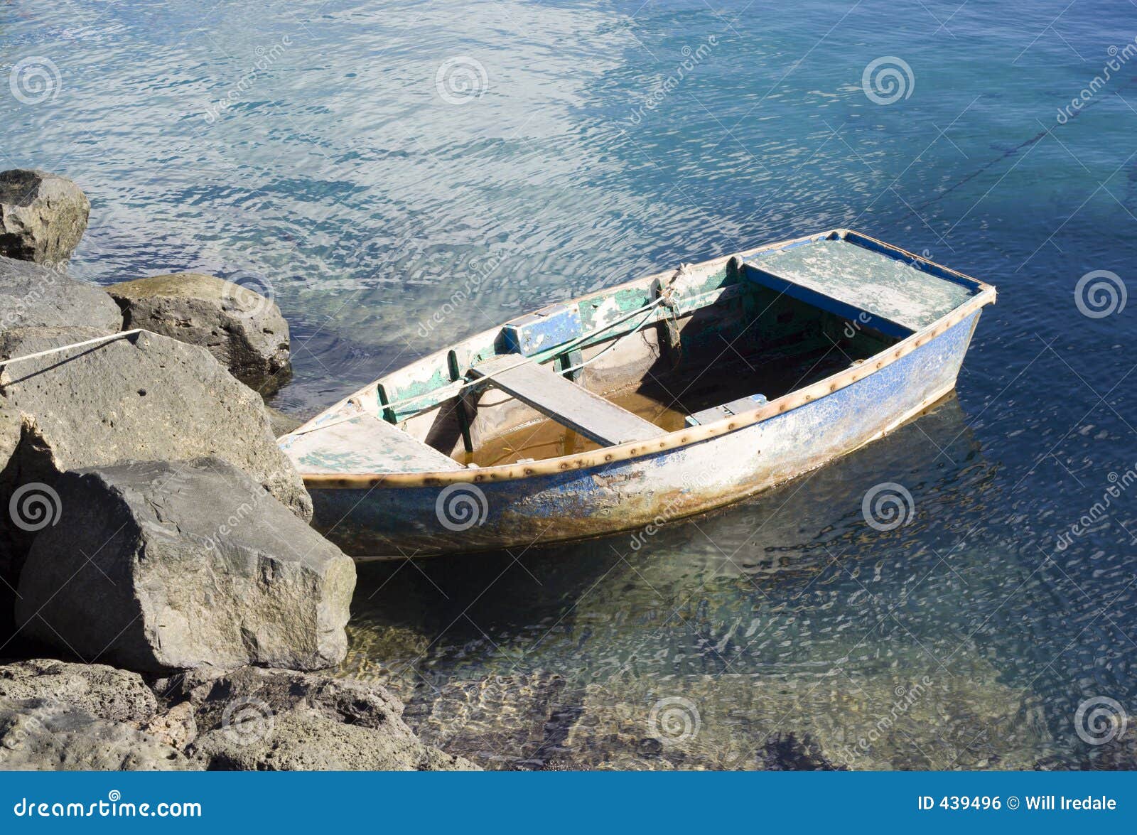 Decrepit dinghy stock photo. Image of thwart, boat, blue - 439496