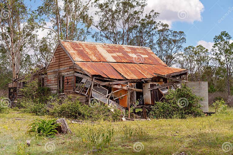 Decrepit Old Falling Down Shed Stock Photo - Image of fall, project ...
