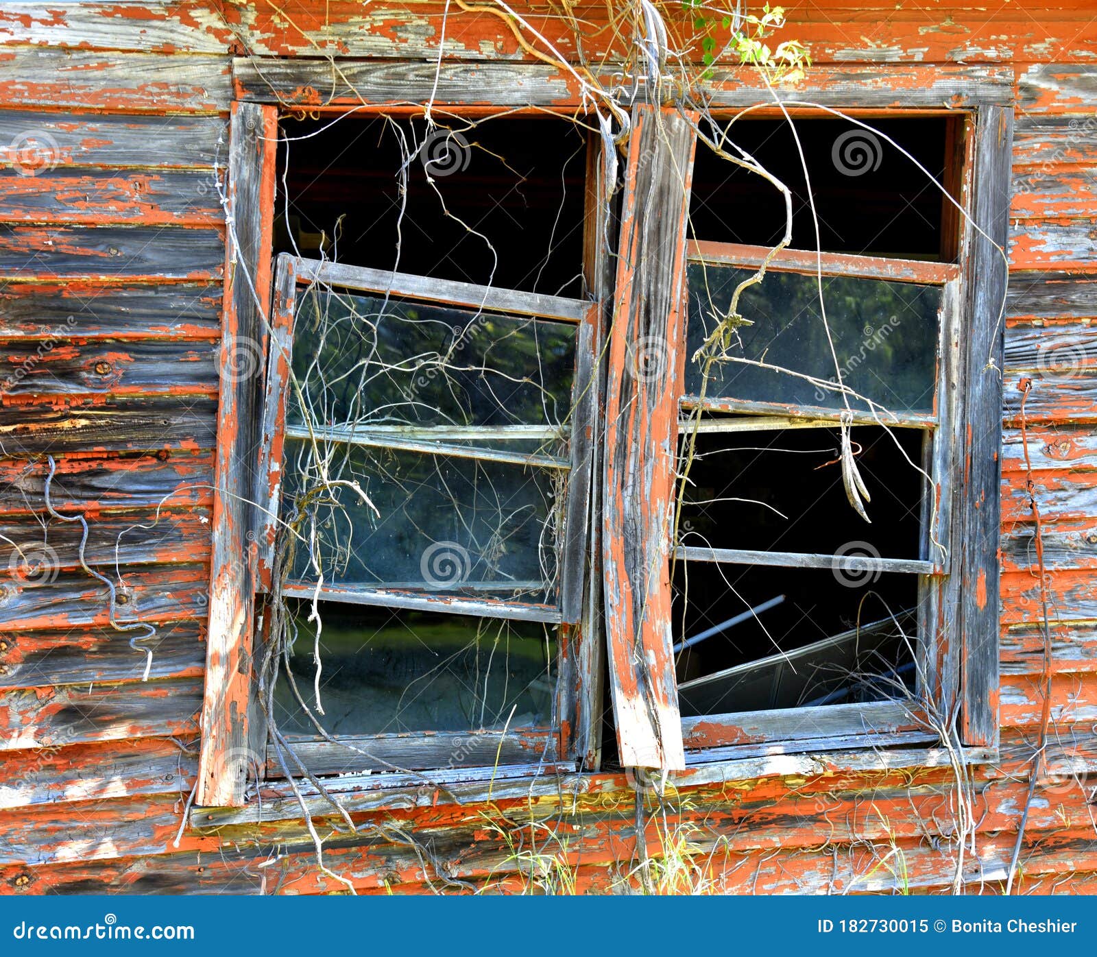 Decrepit Orange Windows stock image. Image of abandoned - 182730015