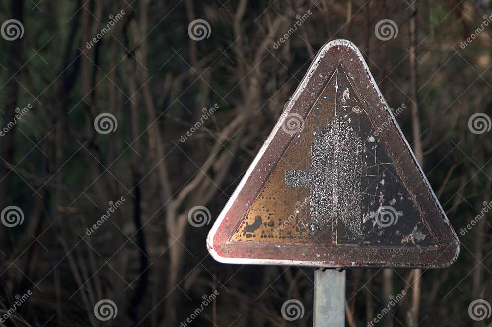 Decrepit warning sign stock image. Image of shape, object - 27947297