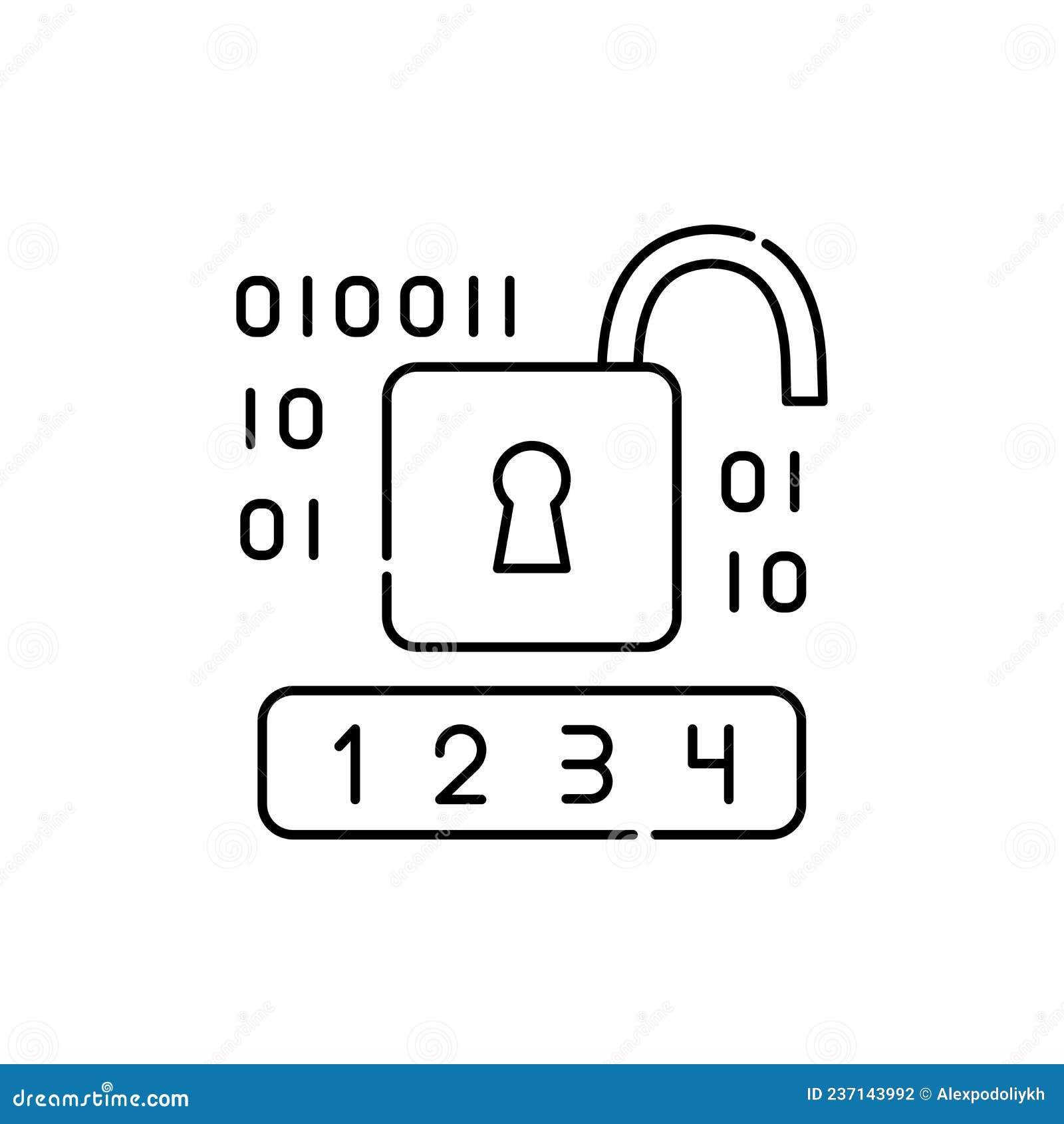 Decryption Line Icon. Isolated Vector Element. Stock Vector ...