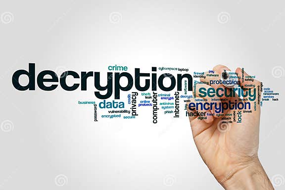 Decryption Word Cloud Concept on Grey Background Stock Image - Image of ...