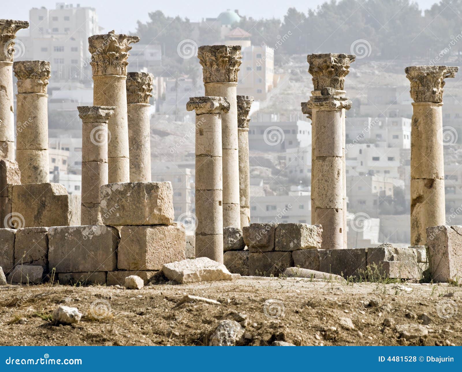 Decumanus, Jerash, stock photo. Image of reconstruction - 4481528