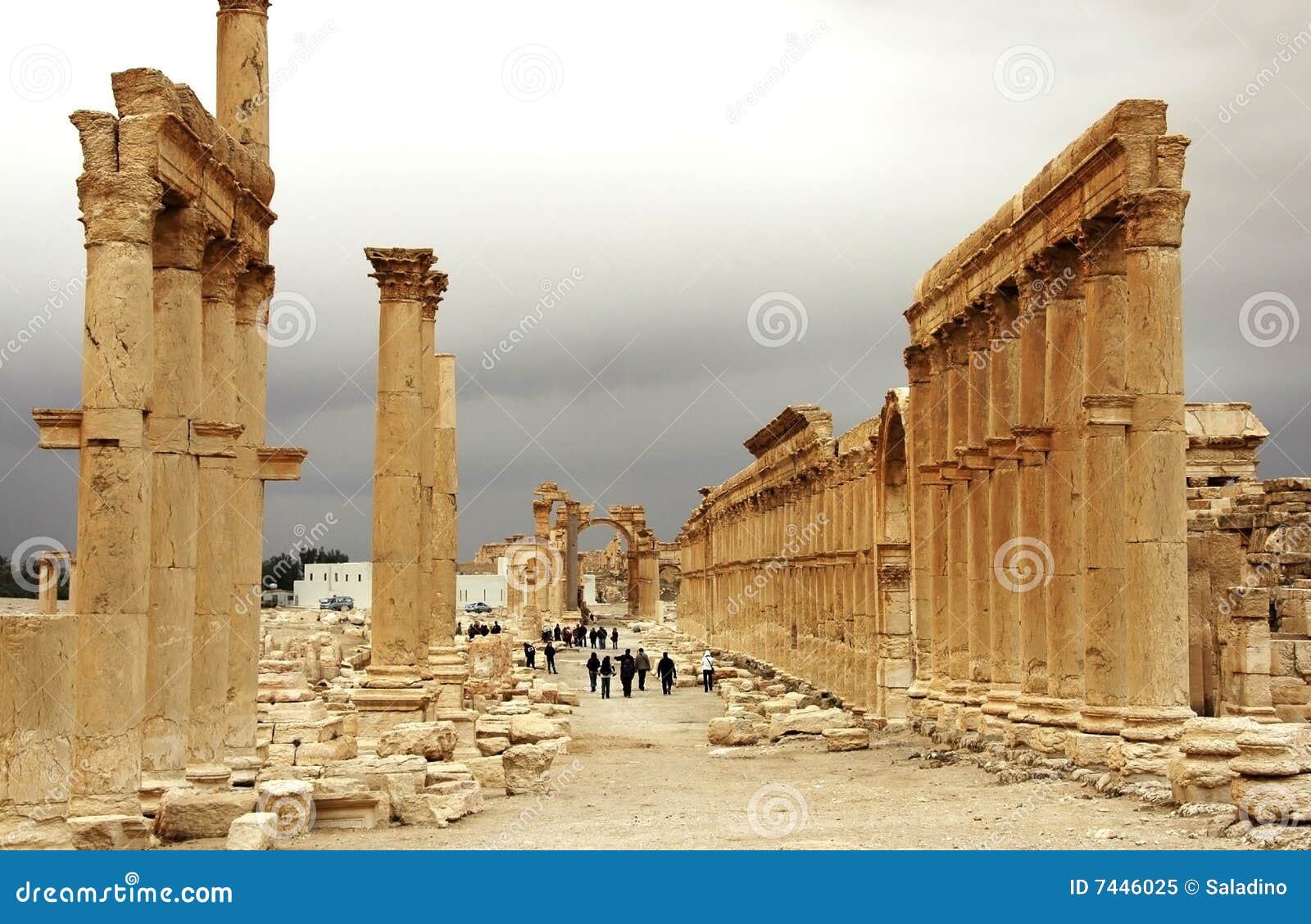 Decumanus of Palmyra stock image. Image of civilization - 7446025