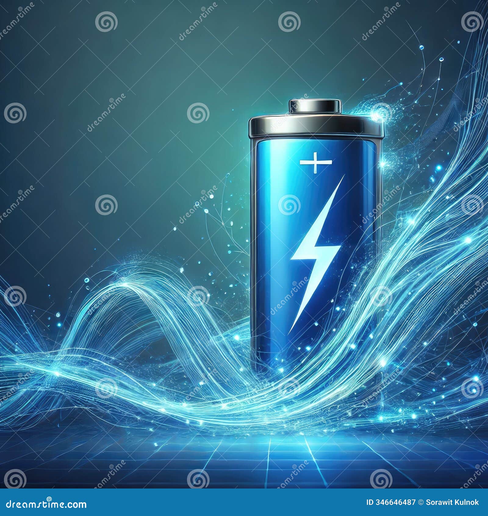 Battery Background Design Dynamic Blue Energy Flow Stock Illustration ...