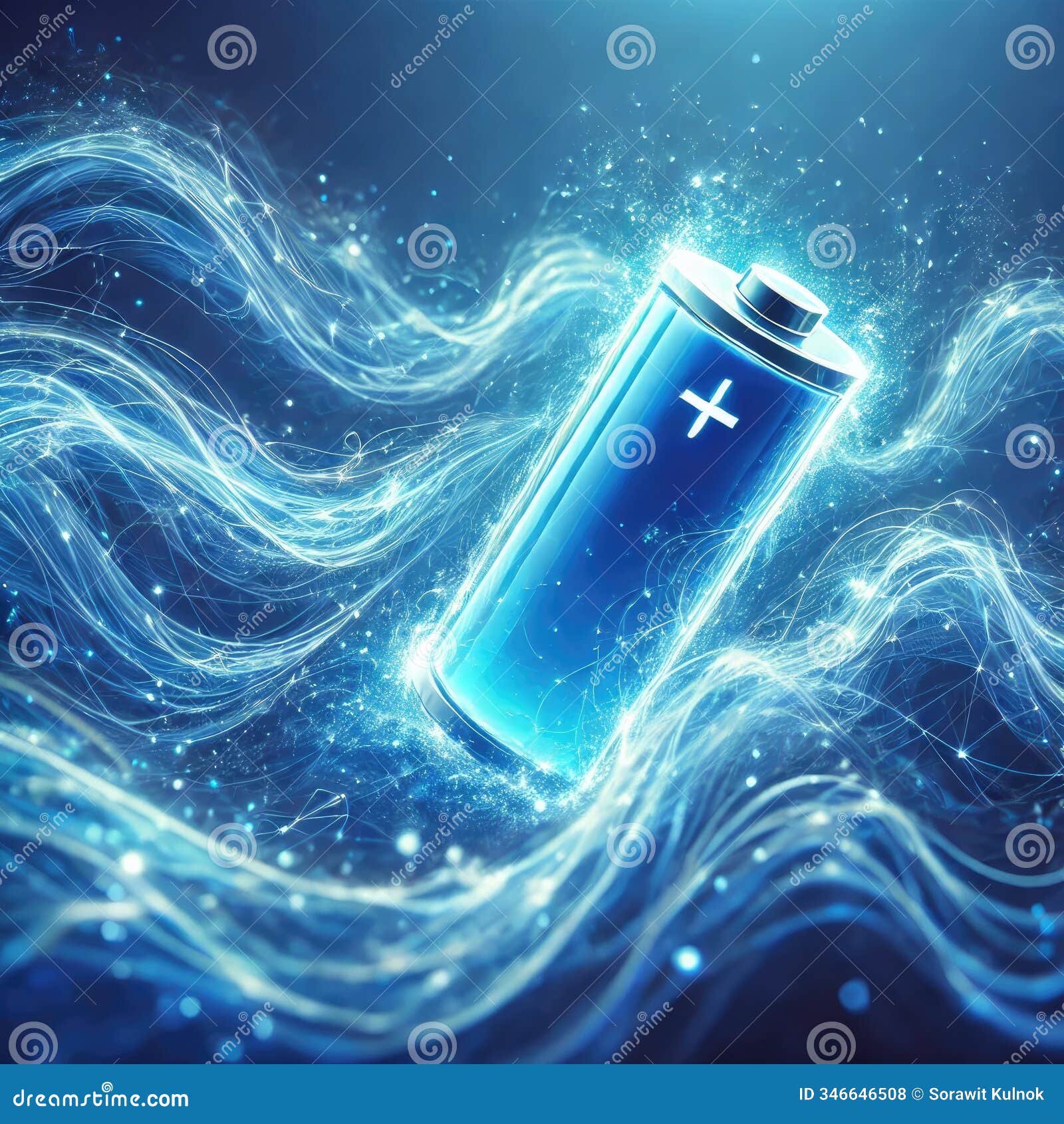 Battery Background Design Dynamic Blue Energy Flow Stock Illustration ...
