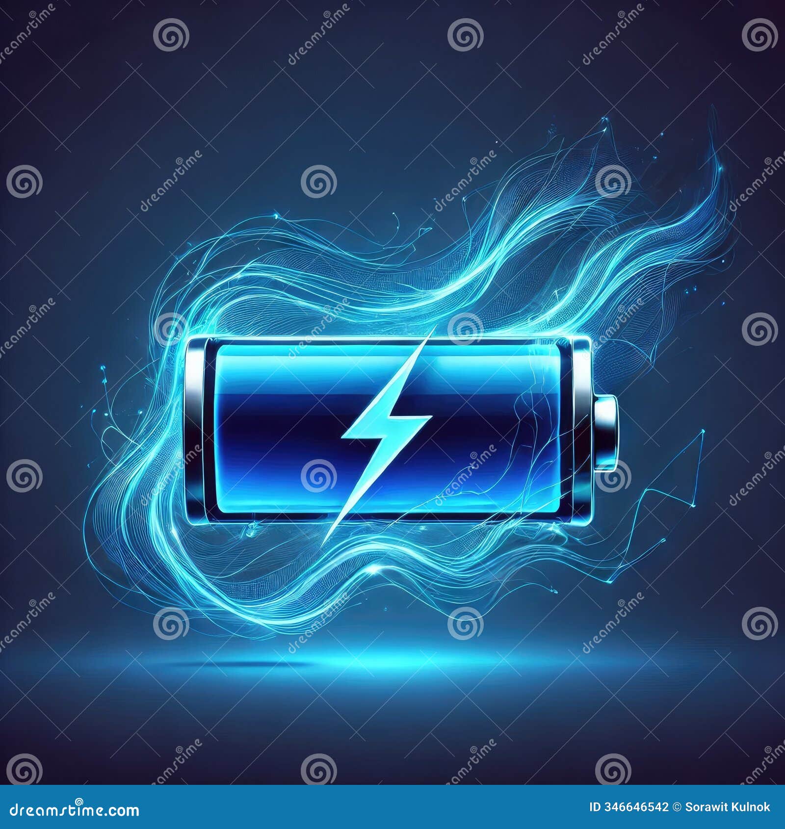 Battery Background Design Dynamic Blue Energy Flow Stock Illustration ...