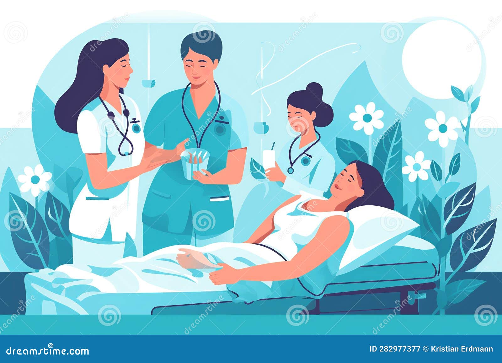 Dedicated Care: Nurses Assisting Patients in a Warm, Professional ...