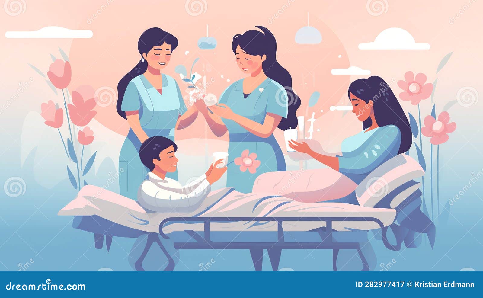 Dedicated Care: Nurses Assisting Patients in a Warm, Professional ...