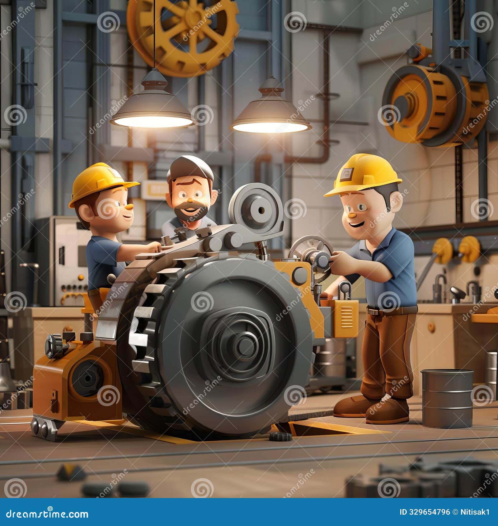 Dedicated Cartoon Girl Crafting Sculpture Vector Illustration ...